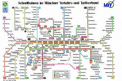 Pläne des MVV-Schnellbahnnetzes von 1972 bis heute - U-Bahn München